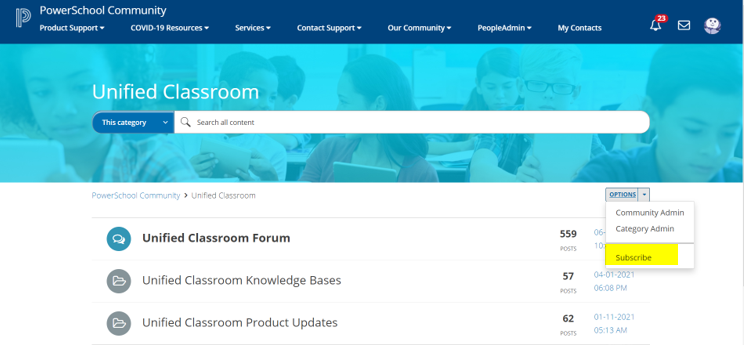 Subscriptions and Notifications - PowerSchool Community