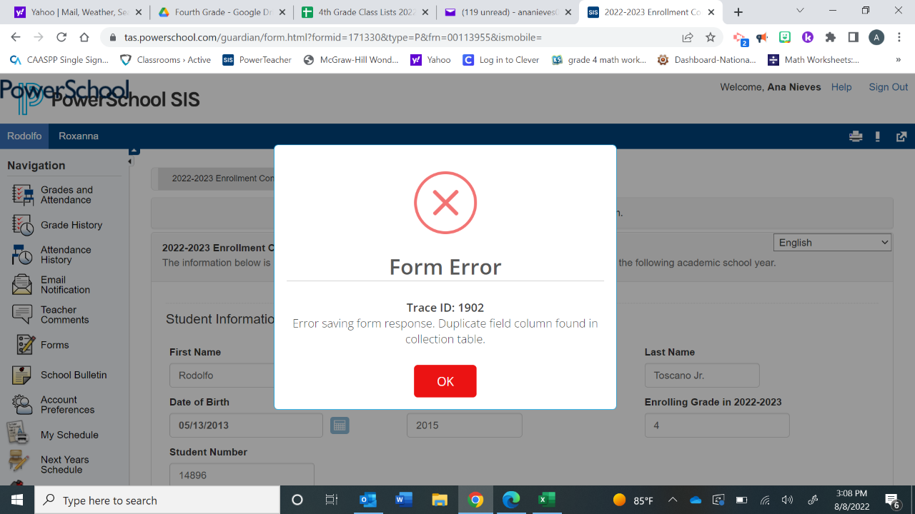 PowerSchool error - PowerSchool Community