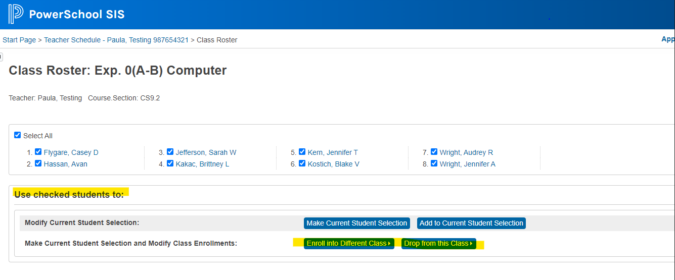 Transfer class grades for entire class - PowerSchool Community