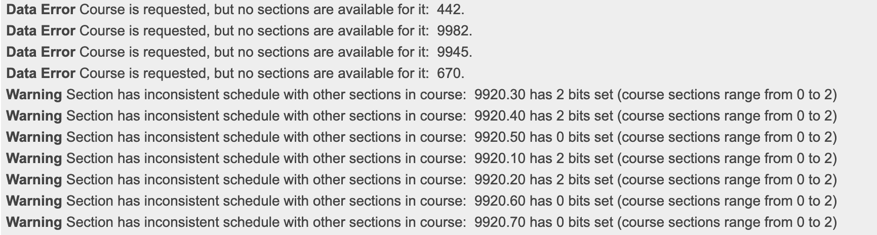 Load - Inconsistent schedule messages - PowerSchool Community