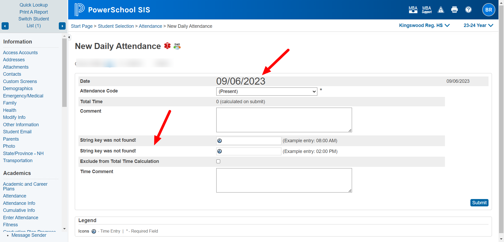 Help -- Attendance Page - PowerSchool Community