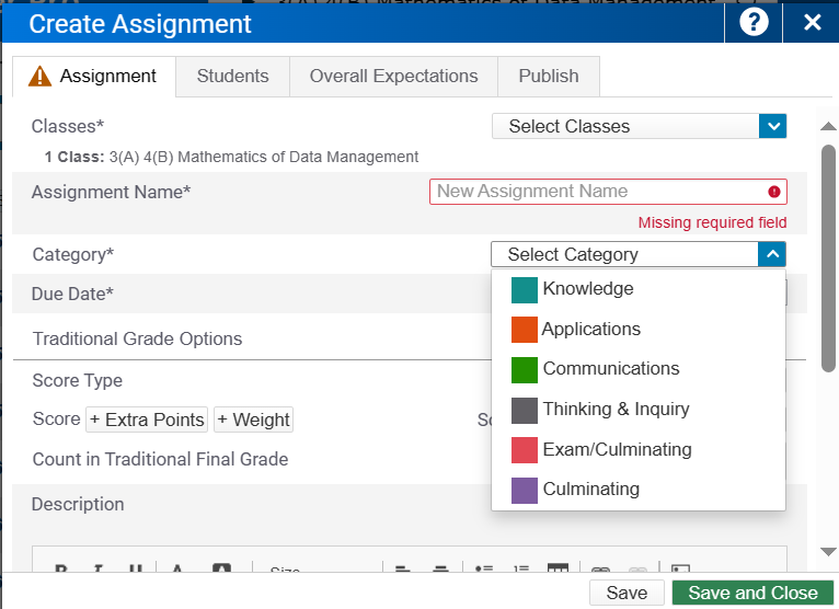 Grade calculation formula type - Total points with categories ...