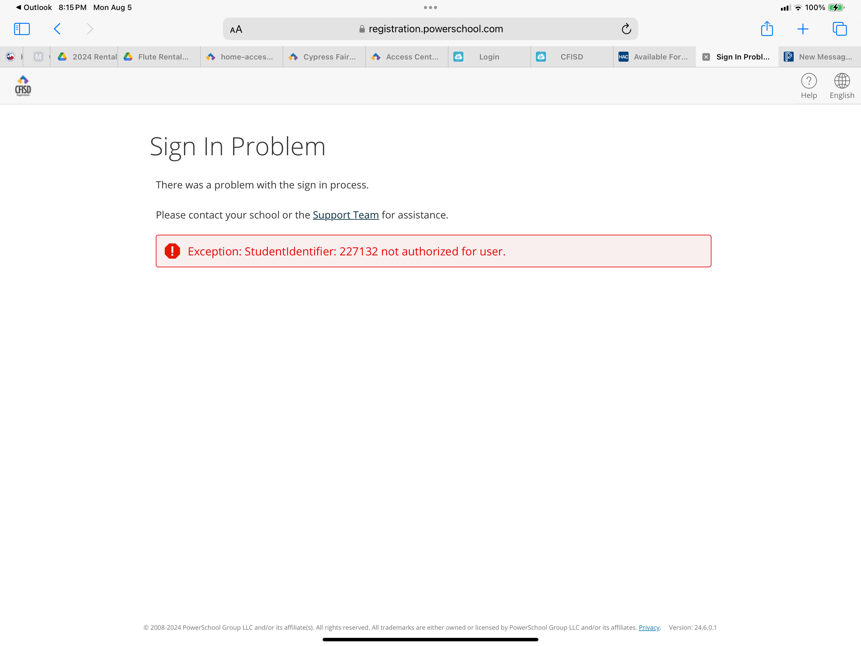 Error message when trying to register my kids in the portal. Please help - PowerSchool Community