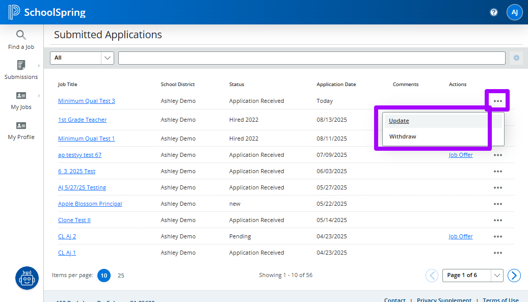 How to update my submitted application - PowerSchool Community