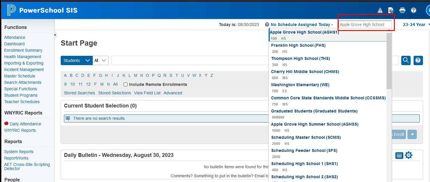 Switching between Schools - PowerSchool Community